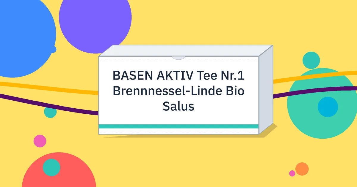 Symbolbild: Packung mit der Aufschrift BASEN AKTIV Tee Nr.1 Brennnessel-Linde Bio Salus (PZN 16357690) – Verfügbarkeit und Bezug in Apotheken in Frankfurt am Main