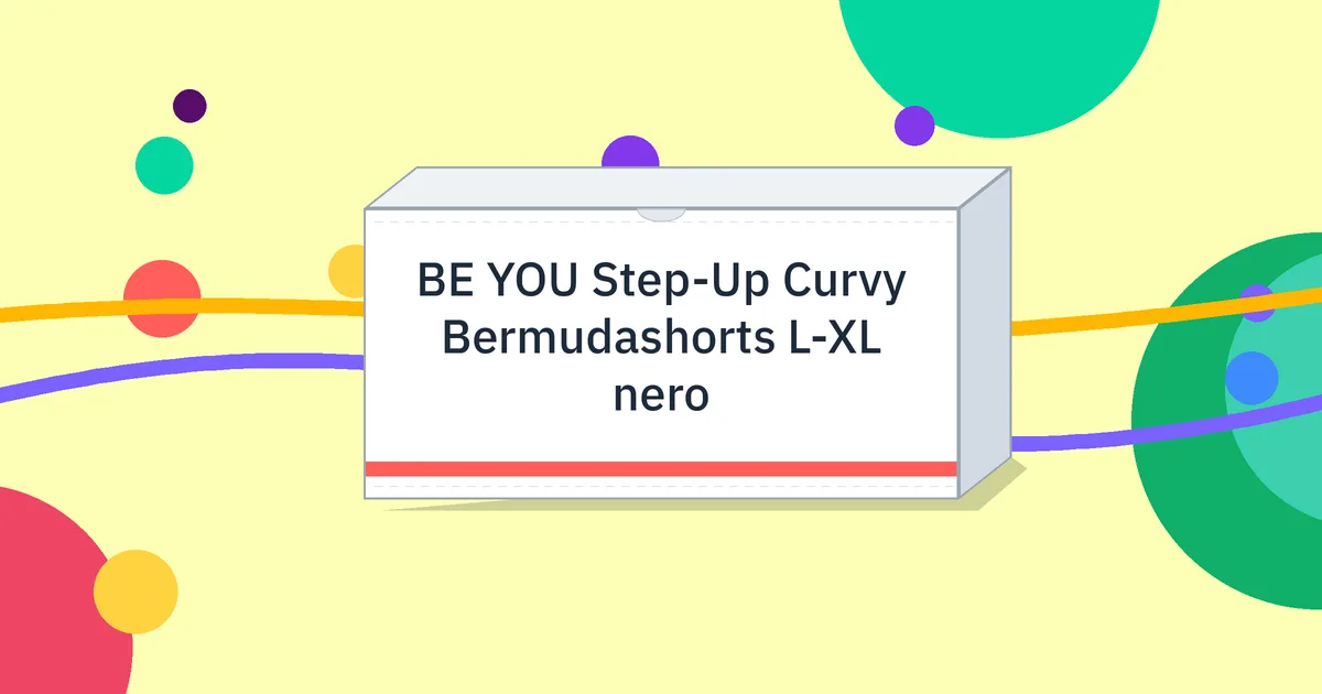 Symbolbild: Packung mit der Aufschrift BE YOU Step-Up Curvy Bermudashorts L-XL nero (PZN 20720564) – Verfügbarkeit und Bezug in Apotheken in Frankfurt am Main