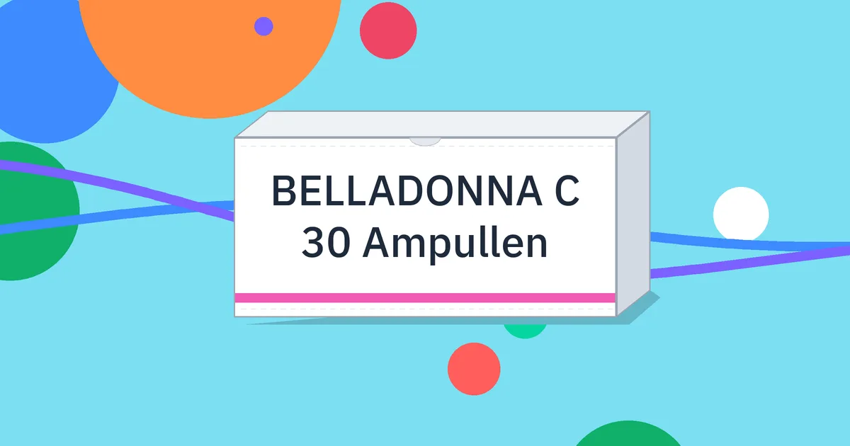 Symbolbild: Packung mit der Aufschrift BELLADONNA C 30 Ampullen (PZN 11704394) – Verfügbarkeit und Bezug in Apotheken in Frankfurt am Main