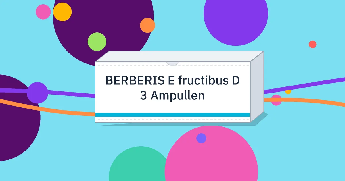 Symbolbild: Packung mit der Aufschrift BERBERIS E fructibus D 3 Ampullen (PZN 02908815) – Verfügbarkeit und Bezug in Apotheken in Frankfurt am Main