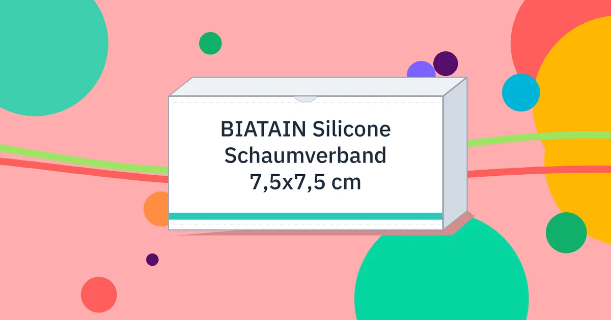 Symbolbild: Packung mit der Aufschrift BIATAIN Silicone Schaumverband 7,5x7,5 cm (PZN 12552199) – Verfügbarkeit und Bezug in Apotheken in Frankfurt am Main