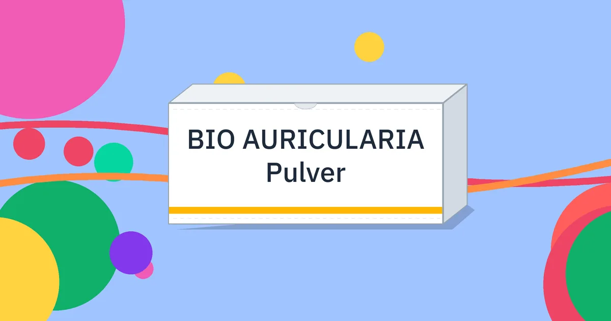 Symbolbild: Packung mit der Aufschrift BIO AURICULARIA Pulver (PZN 09464480) – Verfügbarkeit und Bezug in Apotheken in Frankfurt am Main