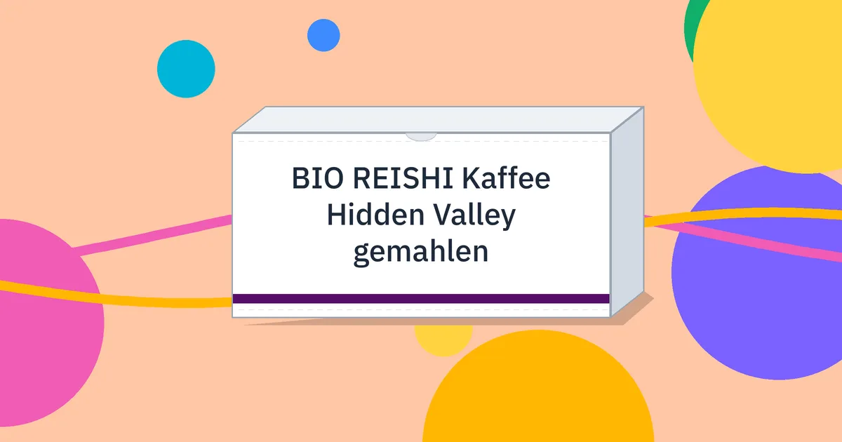 Symbolbild: Packung mit der Aufschrift BIO REISHI Kaffee Hidden Valley gemahlen (PZN 14299712) – Verfügbarkeit und Bezug in Apotheken in Frankfurt am Main