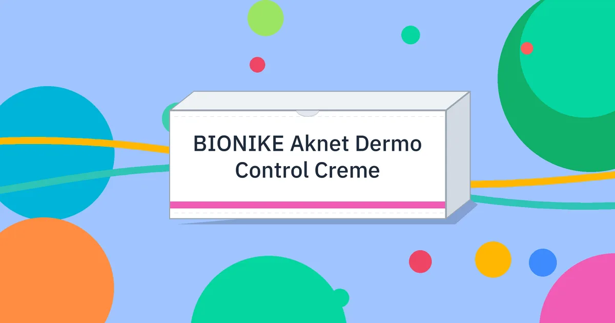 Symbolbild: Packung mit der Aufschrift BIONIKE Aknet Dermo Control Creme (PZN 15432805) – Verfügbarkeit und Bezug in Apotheken in Frankfurt am Main