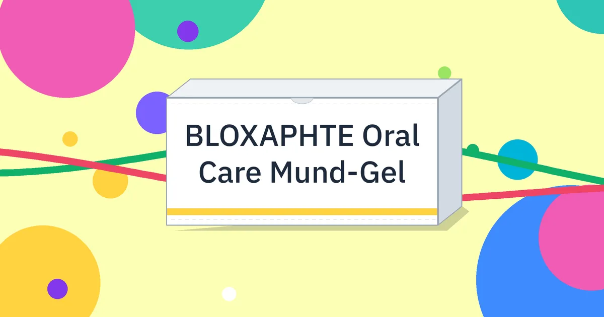 Symbolbild: Packung mit der Aufschrift BLOXAPHTE Oral Care Mund-Gel (PZN 13983211) – Verfügbarkeit und Bezug in Apotheken in Frankfurt am Main