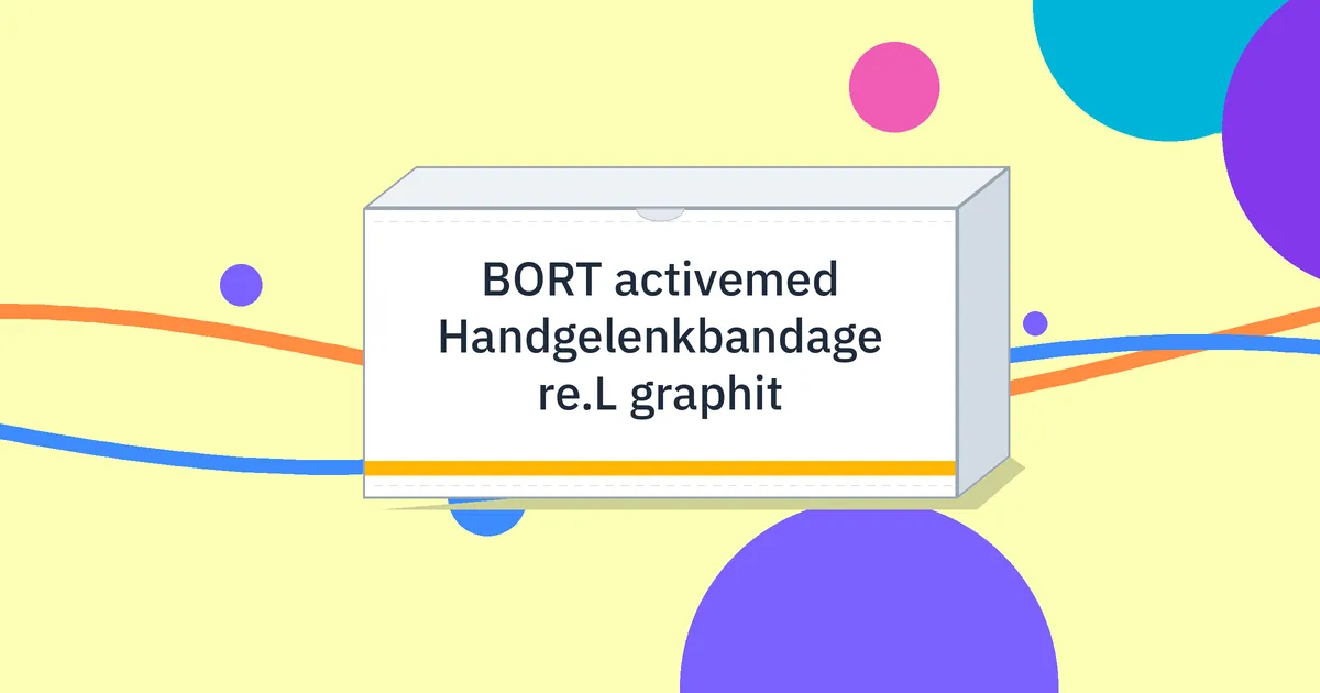 Symbolbild: Packung mit der Aufschrift BORT activemed Handgelenkbandage re.L graphit (PZN 17582012) – Verfügbarkeit und Bezug in Apotheken in Frankfurt am Main