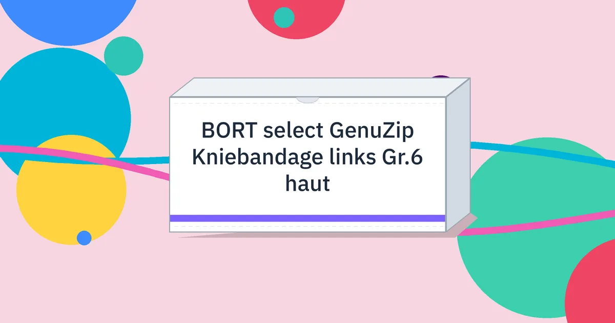 Symbolbild: Packung mit der Aufschrift BORT select GenuZip Kniebandage links Gr.6 haut (PZN 16844102) – Verfügbarkeit und Bezug in Apotheken in Frankfurt am Main