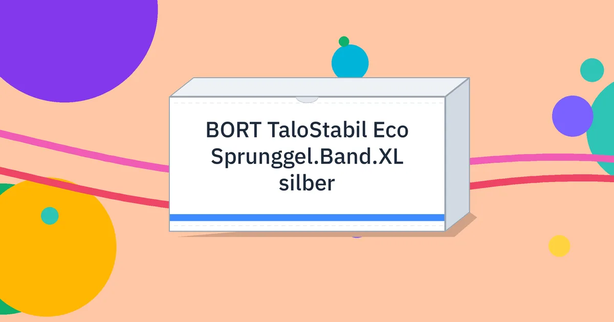 Symbolbild: Packung mit der Aufschrift BORT TaloStabil Eco Sprunggel.Band.XL silber (PZN 00007143) – Verfügbarkeit und Bezug in Apotheken in Frankfurt am Main