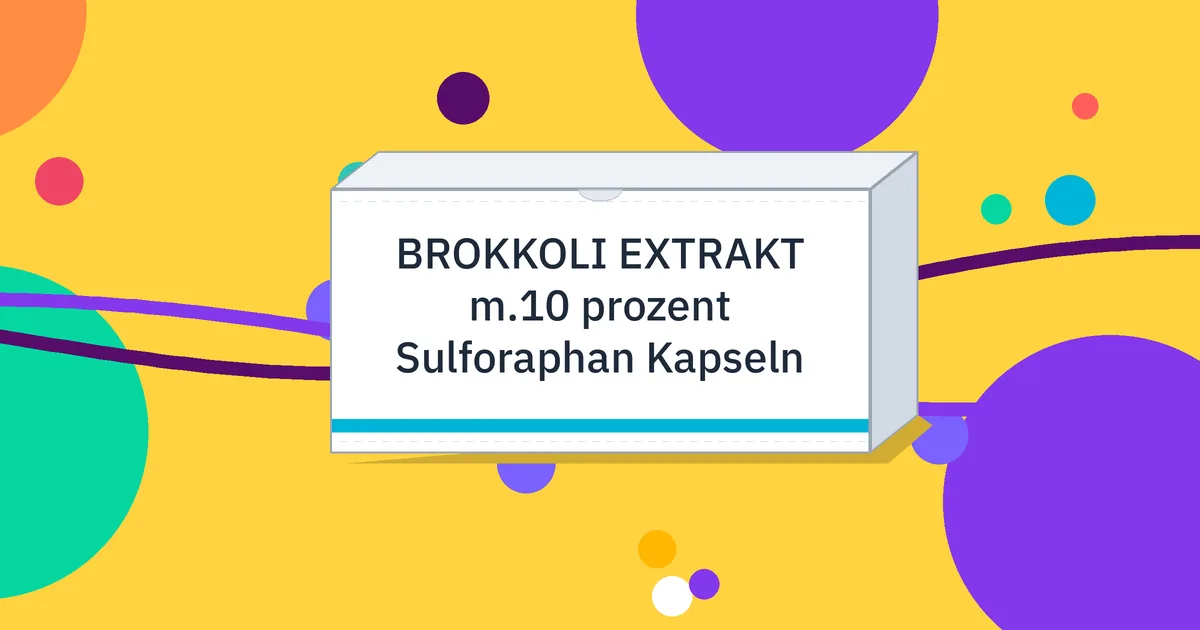 Symbolbild: Packung mit der Aufschrift BROKKOLI EXTRAKT m.10 prozent Sulforaphan Kapseln (PZN 18362318) – Verfügbarkeit und Bezug in Apotheken in Frankfurt am Main