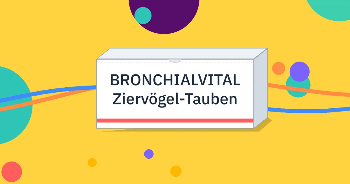 Symbolbild: Packung mit der Aufschrift BRONCHIALVITAL Ziervögel-Tauben (PZN 02487437) – Verfügbarkeit und Bezug in Apotheken in Frankfurt am Main