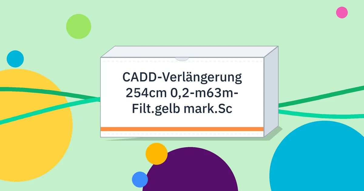 Symbolbild: Packung mit der Aufschrift CADD-Verlängerung 254cm 0,2-m63m-Filt.gelb mark.Sc (PZN 19176173) – Verfügbarkeit und Bezug in Apotheken in Frankfurt am Main