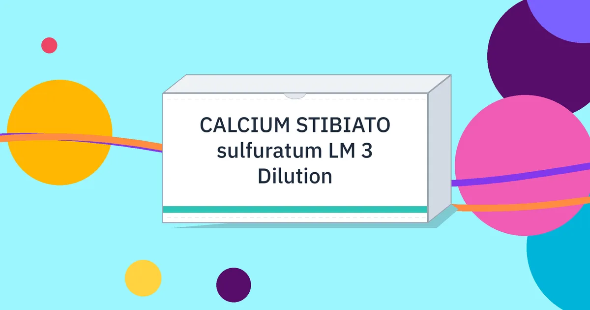 Symbolbild: Packung mit der Aufschrift CALCIUM STIBIATO sulfuratum LM 3 Dilution (PZN 12806441) – Verfügbarkeit und Bezug in Apotheken in Frankfurt am Main
