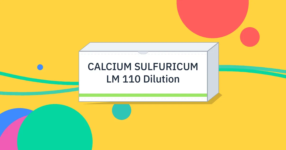 Symbolbild: Packung mit der Aufschrift CALCIUM SULFURICUM LM 110 Dilution (PZN 12807274) – Verfügbarkeit und Bezug in Apotheken in Frankfurt am Main