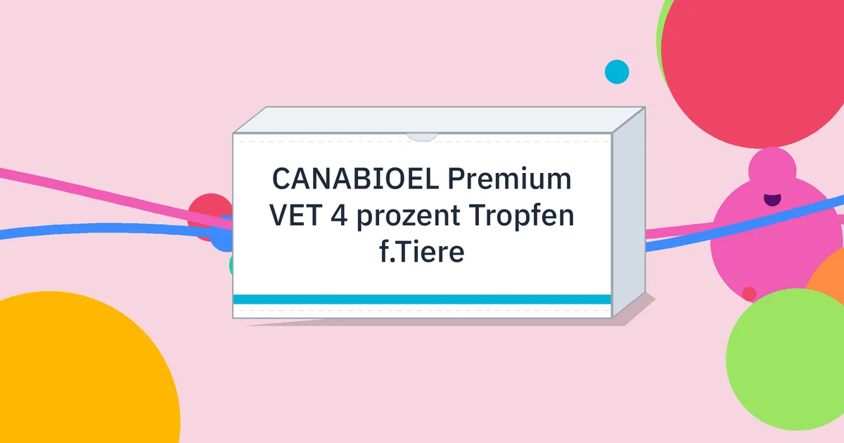 Symbolbild: Packung mit der Aufschrift CANABIOEL Premium VET 4 prozent Tropfen f.Tiere (PZN 17202570) – Verfügbarkeit und Bezug in Apotheken in Frankfurt am Main