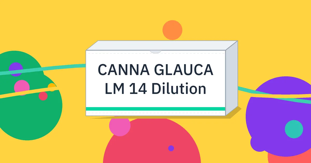 Symbolbild: Packung mit der Aufschrift CANNA GLAUCA LM 14 Dilution (PZN 13413011) – Verfügbarkeit und Bezug in Apotheken in Frankfurt am Main