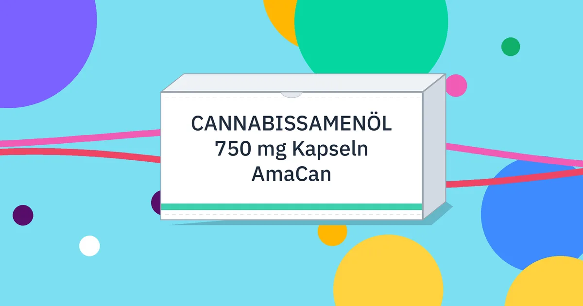 Symbolbild: Packung mit der Aufschrift CANNABISSAMENÖL 750 mg Kapseln AmaCan (PZN 18214121) – Verfügbarkeit und Bezug in Apotheken in Frankfurt am Main