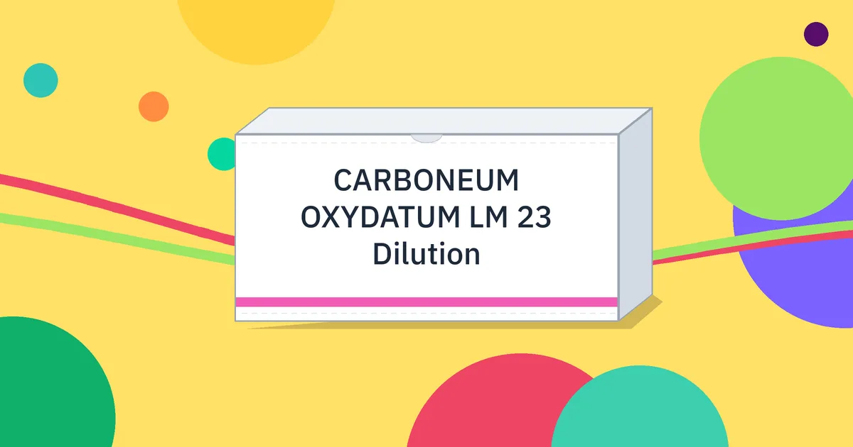 Symbolbild: Packung mit der Aufschrift CARBONEUM OXYDATUM LM 23 Dilution (PZN 13428805) – Verfügbarkeit und Bezug in Apotheken in Frankfurt am Main