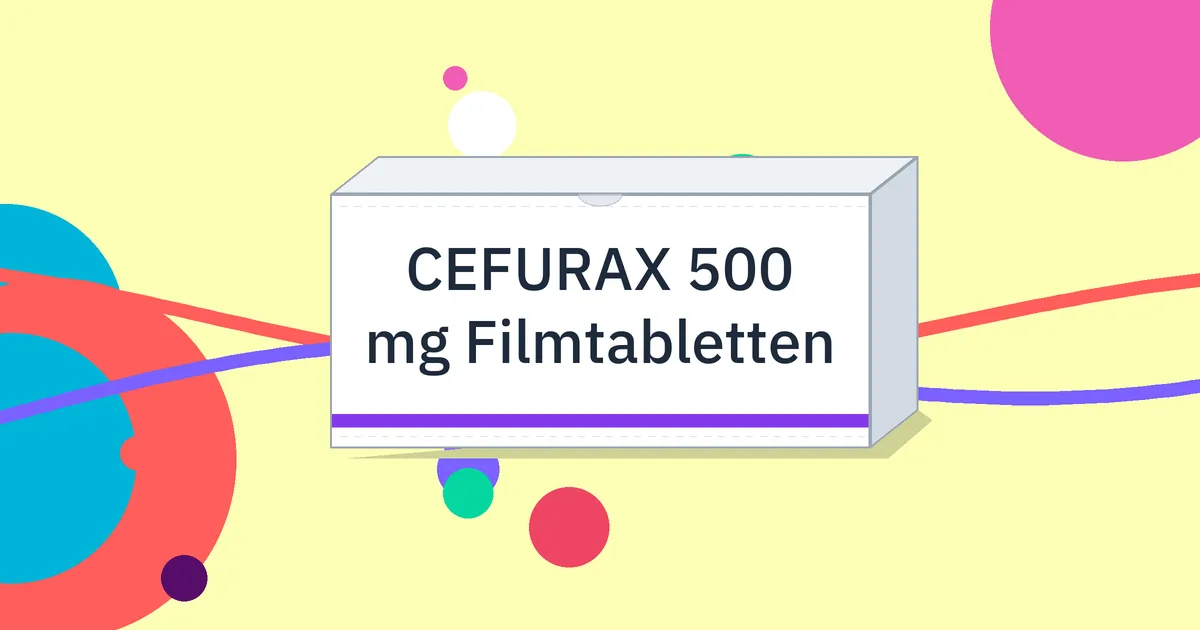 Symbolbild: Packung mit der Aufschrift CEFURAX 500 mg Filmtabletten (PZN 07701898) – Verfügbarkeit und Bezug in Apotheken in Frankfurt am Main