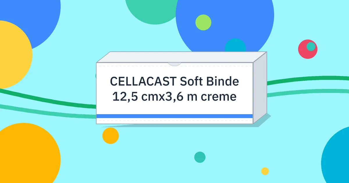 Symbolbild: Packung mit der Aufschrift CELLACAST Soft Binde 12,5 cmx3,6 m creme (PZN 14252024) – Verfügbarkeit und Bezug in Apotheken in Frankfurt am Main
