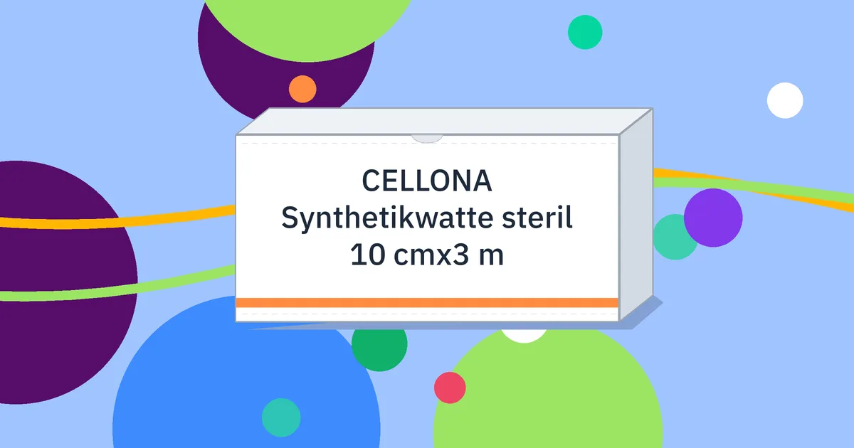 Symbolbild: Packung mit der Aufschrift CELLONA Synthetikwatte steril 10 cmx3 m (PZN 00020623) – Verfügbarkeit und Bezug in Apotheken in Frankfurt am Main