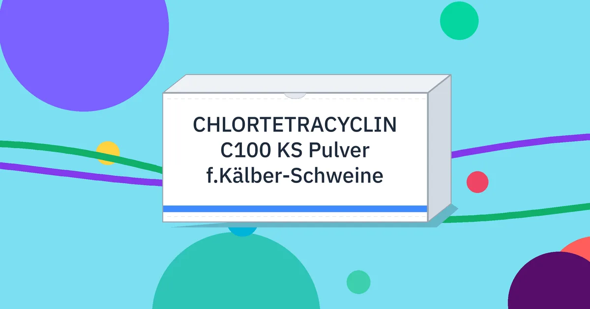Symbolbild: Packung mit der Aufschrift CHLORTETRACYCLIN C100 KS Pulver f.Kälber-Schweine (PZN 00564530) – Verfügbarkeit und Bezug in Apotheken in Frankfurt am Main