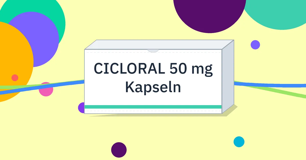 Symbolbild: Packung mit der Aufschrift CICLORAL 50 mg Kapseln (PZN 00550634) – Verfügbarkeit und Bezug in Apotheken in Frankfurt am Main