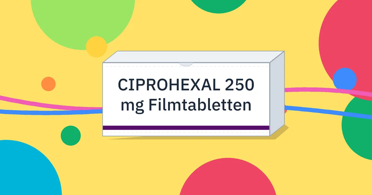 Symbolbild: Packung mit der Aufschrift CIPROHEXAL 250 mg Filmtabletten (PZN 01345818) – Verfügbarkeit und Bezug in Apotheken in Frankfurt am Main