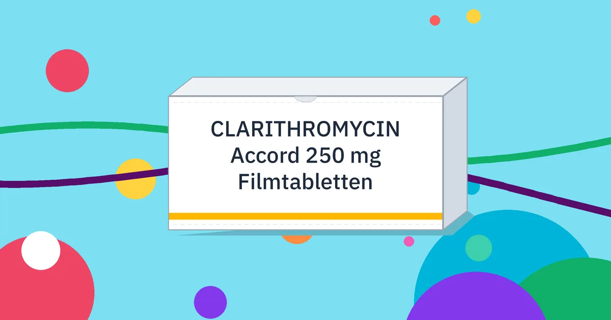 Symbolbild: Packung mit der Aufschrift CLARITHROMYCIN Accord 250 mg Filmtabletten (PZN 13893212) – Verfügbarkeit und Bezug in Apotheken in Frankfurt am Main