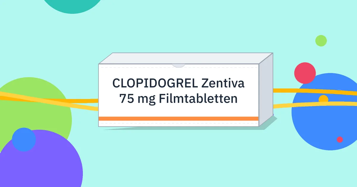 Symbolbild: Packung mit der Aufschrift CLOPIDOGREL Zentiva 75 mg Filmtabletten (PZN 19806148) – Verfügbarkeit und Bezug in Apotheken in Frankfurt am Main