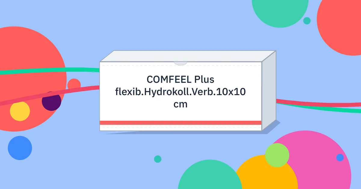 Symbolbild: Packung mit der Aufschrift COMFEEL Plus flexib.Hydrokoll.Verb.10x10 cm (PZN 12484724) – Verfügbarkeit und Bezug in Apotheken in Frankfurt am Main