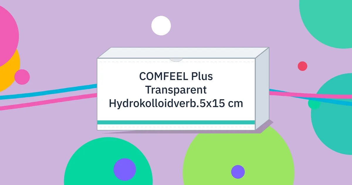 Symbolbild: Packung mit der Aufschrift COMFEEL Plus Transparent Hydrokolloidverb.5x15 cm (PZN 12342473) – Verfügbarkeit und Bezug in Apotheken in Frankfurt am Main
