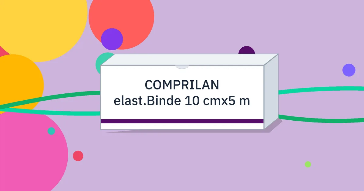 Symbolbild: Packung mit der Aufschrift COMPRILAN elast.Binde 10 cmx5 m (PZN 19768034) – Verfügbarkeit und Bezug in Apotheken in Frankfurt am Main