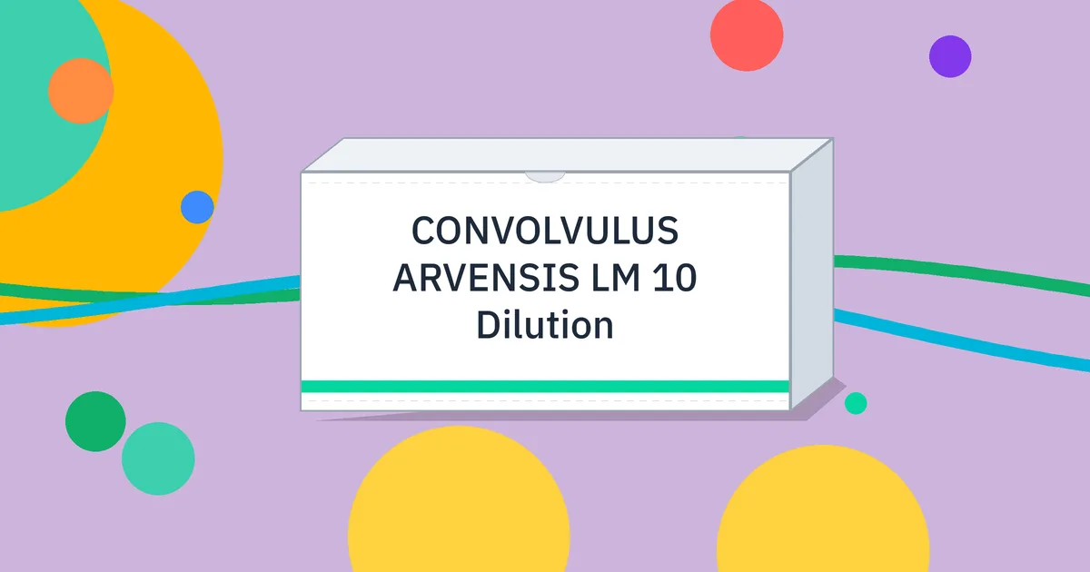 Symbolbild: Packung mit der Aufschrift CONVOLVULUS ARVENSIS LM 10 Dilution (PZN 13450118) – Verfügbarkeit und Bezug in Apotheken in Frankfurt am Main