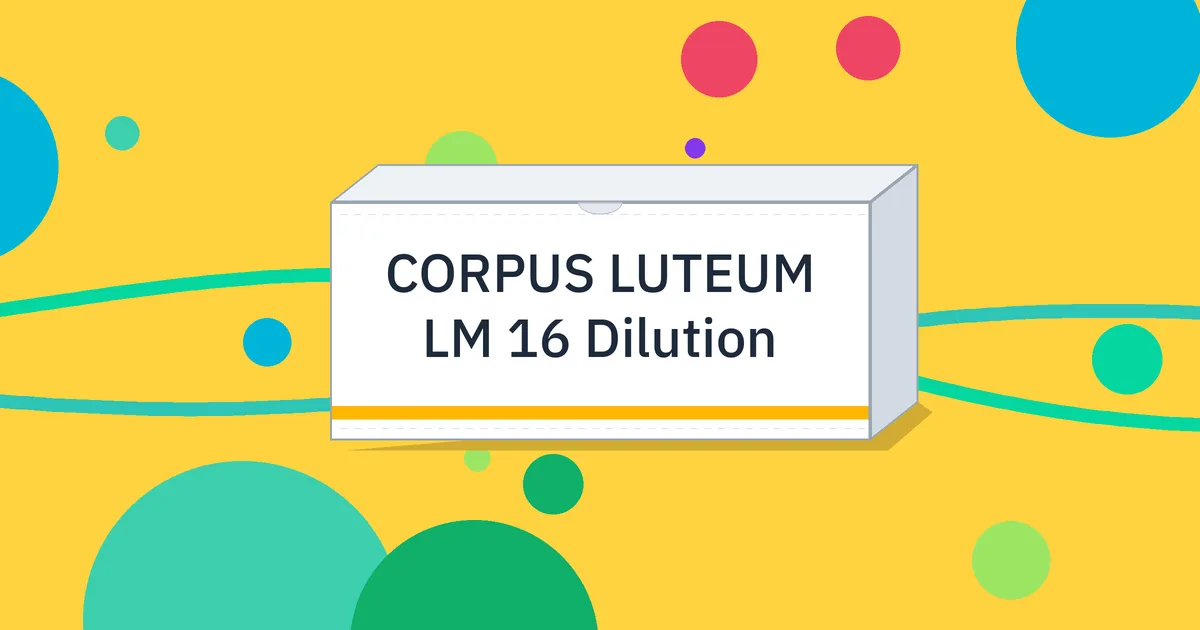Symbolbild: Packung mit der Aufschrift CORPUS LUTEUM LM 16 Dilution (PZN 12834911) – Verfügbarkeit und Bezug in Apotheken in Frankfurt am Main