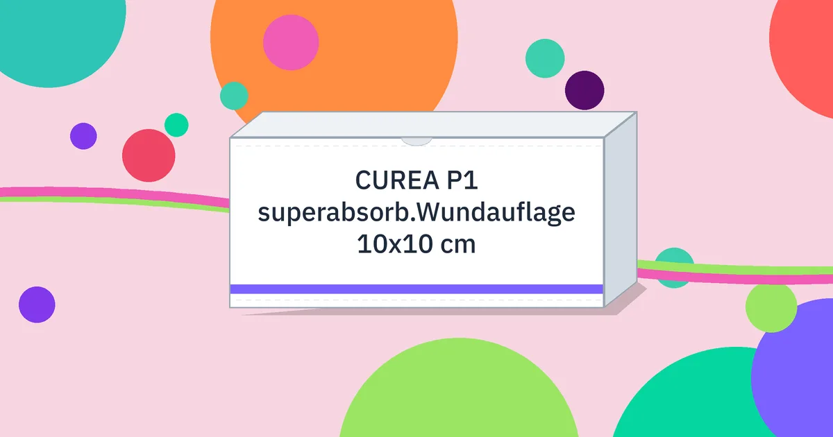 Symbolbild: Packung mit der Aufschrift CUREA P1 superabsorb.Wundauflage 10x10 cm (PZN 06563276) – Verfügbarkeit und Bezug in Apotheken in Frankfurt am Main