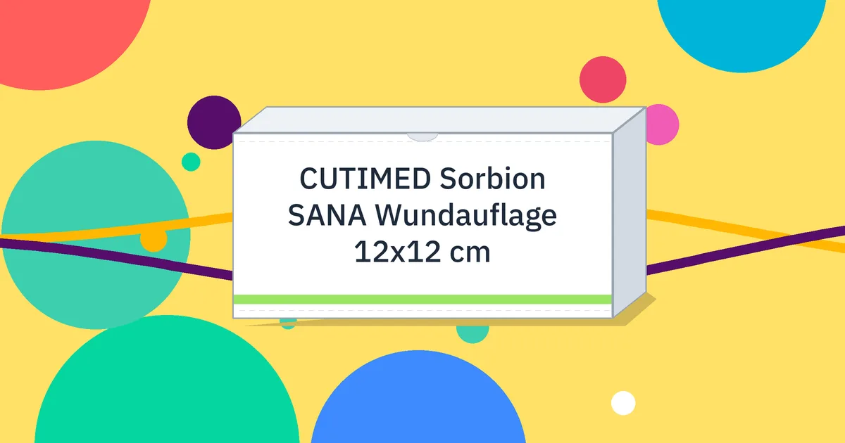 Symbolbild: Packung mit der Aufschrift CUTIMED Sorbion SANA Wundauflage 12x12 cm (PZN 11361600) – Verfügbarkeit und Bezug in Apotheken in Frankfurt am Main
