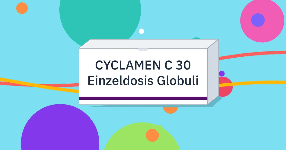 Symbolbild: Packung mit der Aufschrift CYCLAMEN C 30 Einzeldosis Globuli (PZN 01543228) – Verfügbarkeit und Bezug in Apotheken in Frankfurt am Main