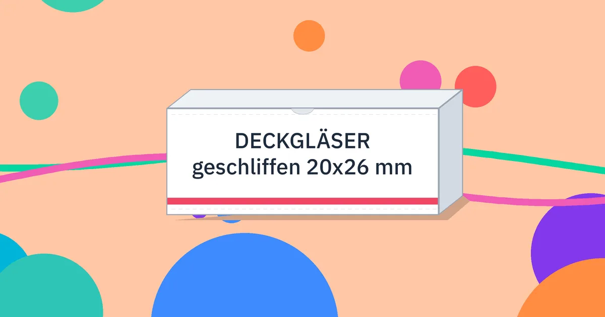 Symbolbild: Packung mit der Aufschrift DECKGLÄSER geschliffen 20x26 mm (PZN 01726288) – Verfügbarkeit und Bezug in Apotheken in Frankfurt am Main
