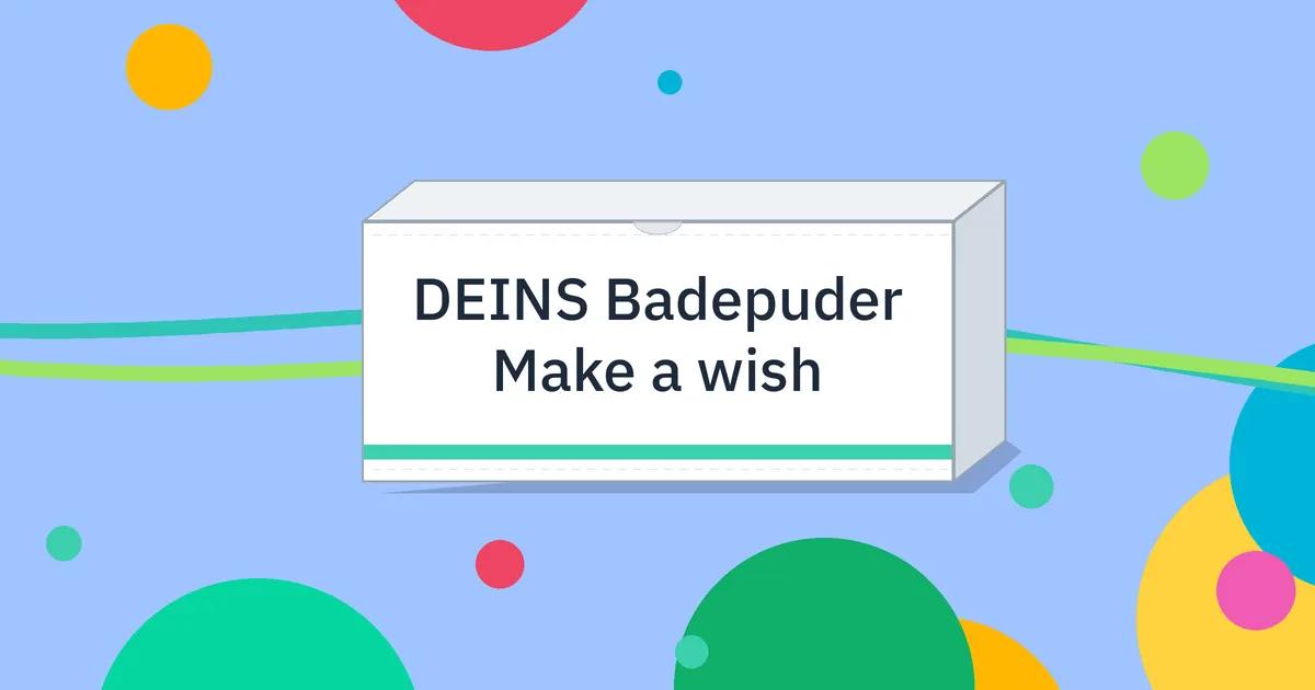 Symbolbild: Packung mit der Aufschrift DEINS Badepuder Make a wish (PZN 19116780) – Verfügbarkeit und Bezug in Apotheken in Frankfurt am Main