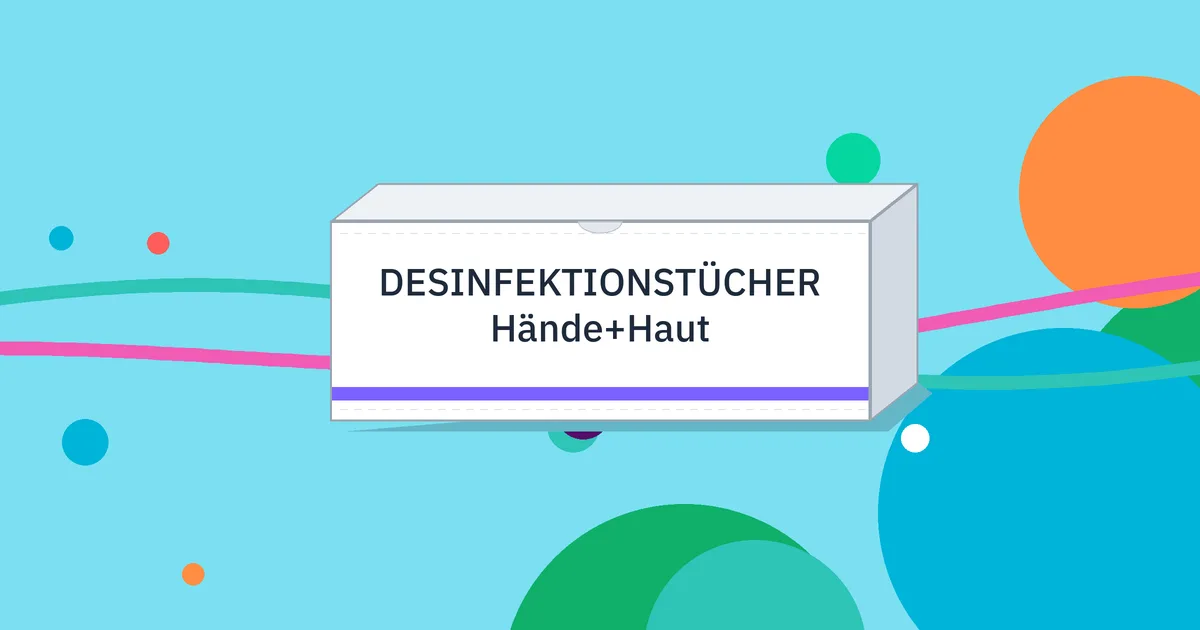 Symbolbild: Packung mit der Aufschrift DESINFEKTIONSTÜCHER Hände+Haut (PZN 16003609) – Verfügbarkeit und Bezug in Apotheken in Frankfurt am Main