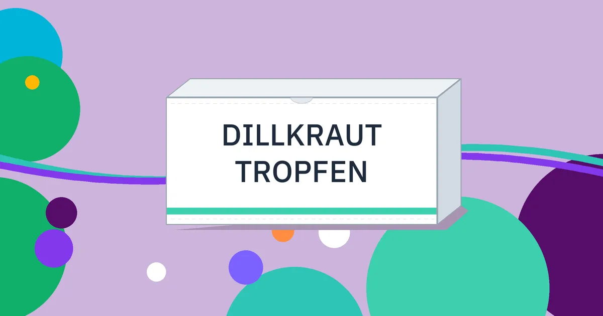 Symbolbild: Packung mit der Aufschrift DILLKRAUT TROPFEN (PZN 15237570) – Verfügbarkeit und Bezug in Apotheken in Frankfurt am Main