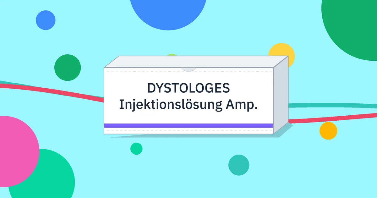 Symbolbild: Packung mit der Aufschrift DYSTOLOGES Injektionslösung Amp. (PZN 13699674) – Verfügbarkeit und Bezug in Apotheken in Frankfurt am Main