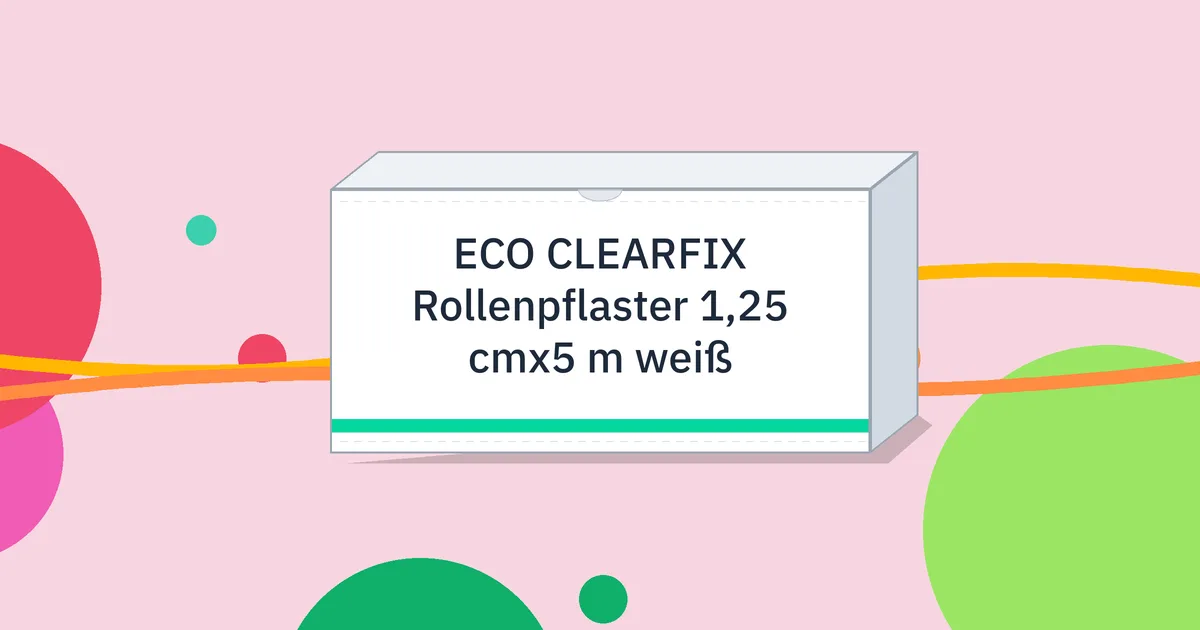 Symbolbild: Packung mit der Aufschrift ECO CLEARFIX Rollenpflaster 1,25 cmx5 m weiß (PZN 10732709) – Verfügbarkeit und Bezug in Apotheken in Frankfurt am Main