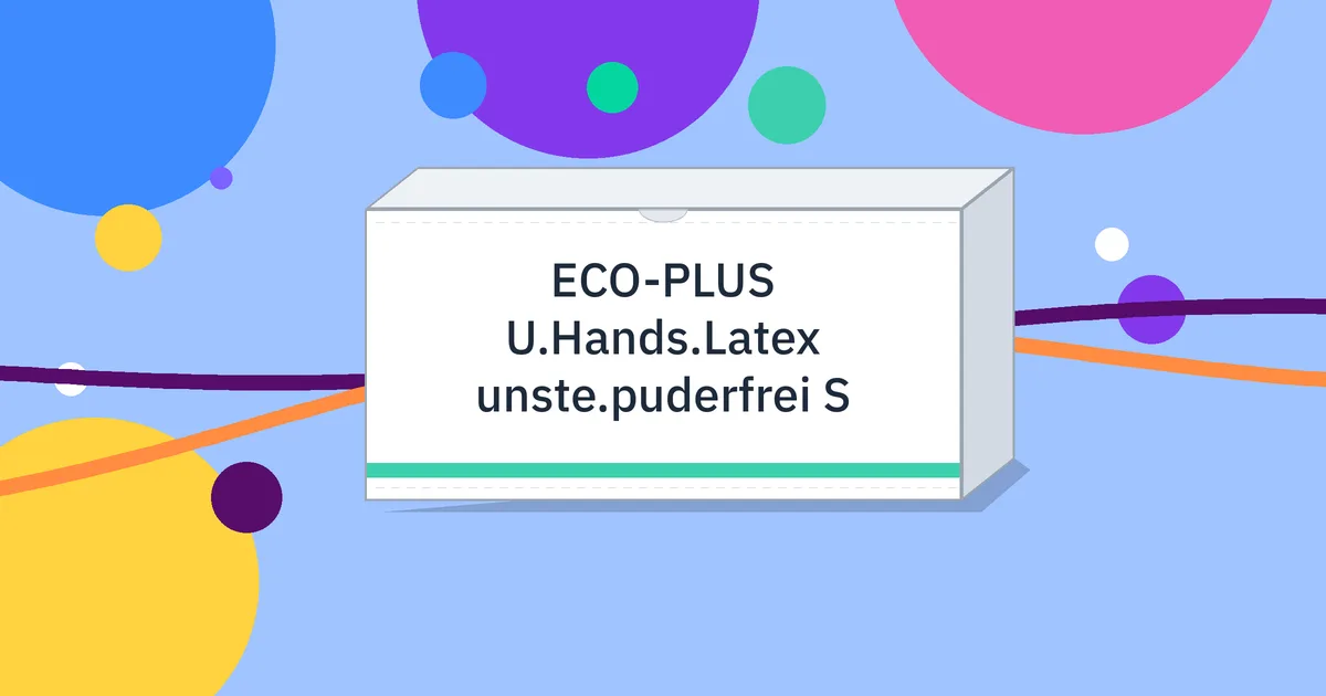 Symbolbild: Packung mit der Aufschrift ECO-PLUS U.Hands.Latex unste.puderfrei S (PZN 15248415) – Verfügbarkeit und Bezug in Apotheken in Frankfurt am Main