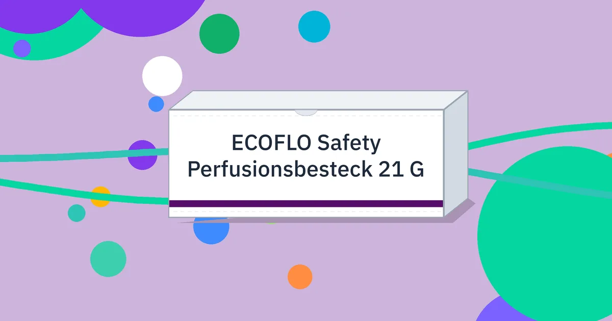 Symbolbild: Packung mit der Aufschrift ECOFLO Safety Perfusionsbesteck 21 G (PZN 19888413) – Verfügbarkeit und Bezug in Apotheken in Frankfurt am Main