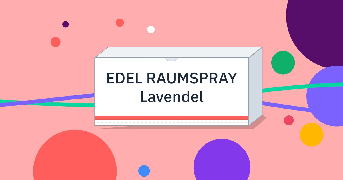 Symbolbild: Packung mit der Aufschrift EDEL RAUMSPRAY Lavendel (PZN 18019595) – Verfügbarkeit und Bezug in Apotheken in Frankfurt am Main