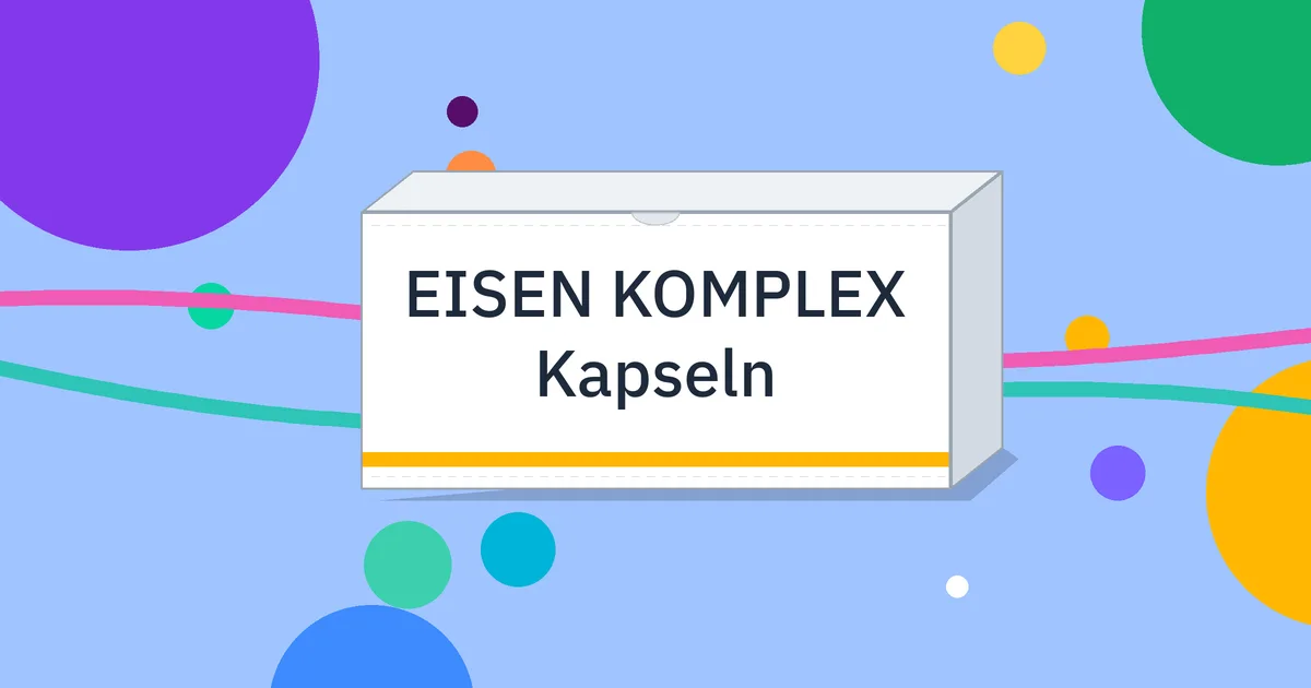 Symbolbild: Packung mit der Aufschrift EISEN KOMPLEX Kapseln (PZN 18059241) – Verfügbarkeit und Bezug in Apotheken in Frankfurt am Main