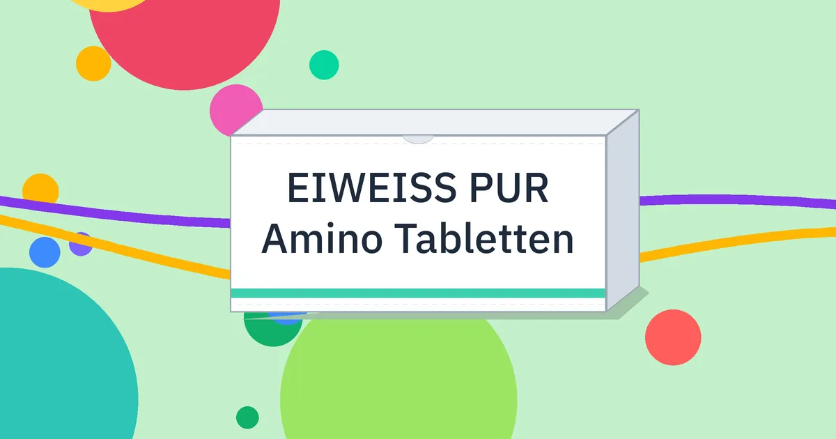 Symbolbild: Packung mit der Aufschrift EIWEISS PUR Amino Tabletten (PZN 14365981) – Verfügbarkeit und Bezug in Apotheken in Frankfurt am Main