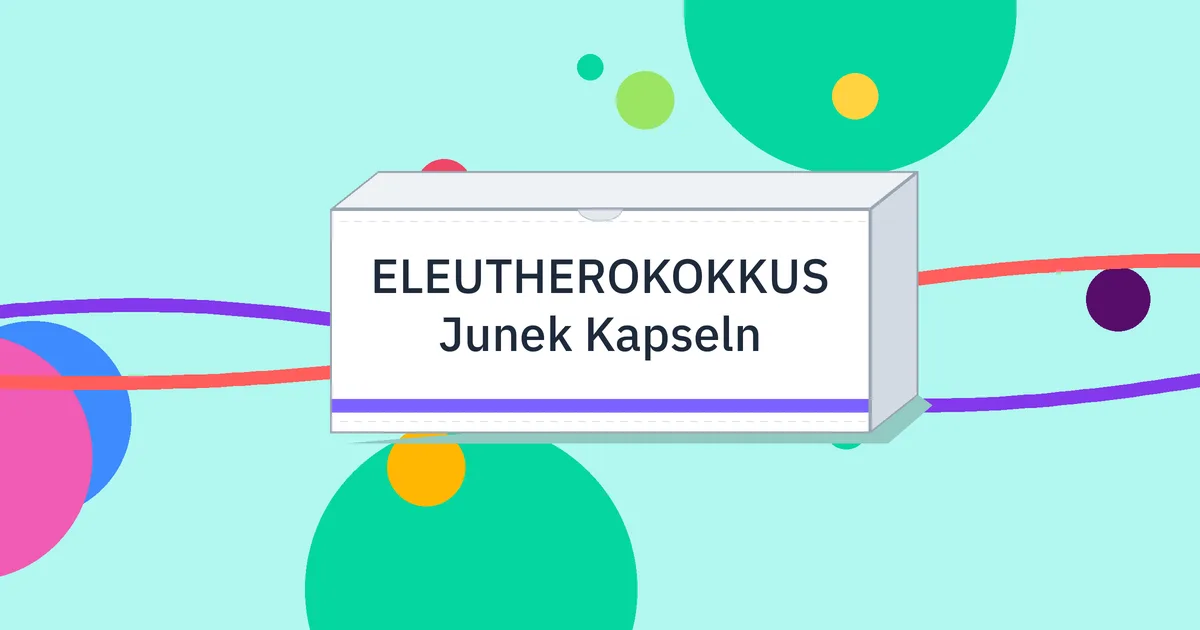 Symbolbild: Packung mit der Aufschrift ELEUTHEROKOKKUS Junek Kapseln (PZN 10396252) – Verfügbarkeit und Bezug in Apotheken in Frankfurt am Main