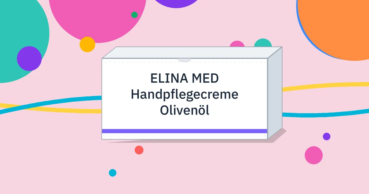 Symbolbild: Packung mit der Aufschrift ELINA MED Handpflegecreme Olivenöl (PZN 07590387) – Verfügbarkeit und Bezug in Apotheken in Frankfurt am Main